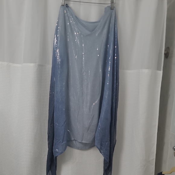 Boston Proper | Tops | Boston Proper Blue Sequin Asymmetrical Tunic ...